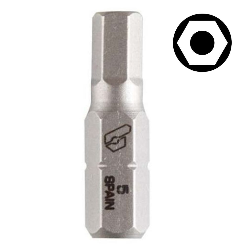 Punta Atornillable Allen Seguridad de 1/4 - Hexagonal 6MM X 1" (Pack 5C ...