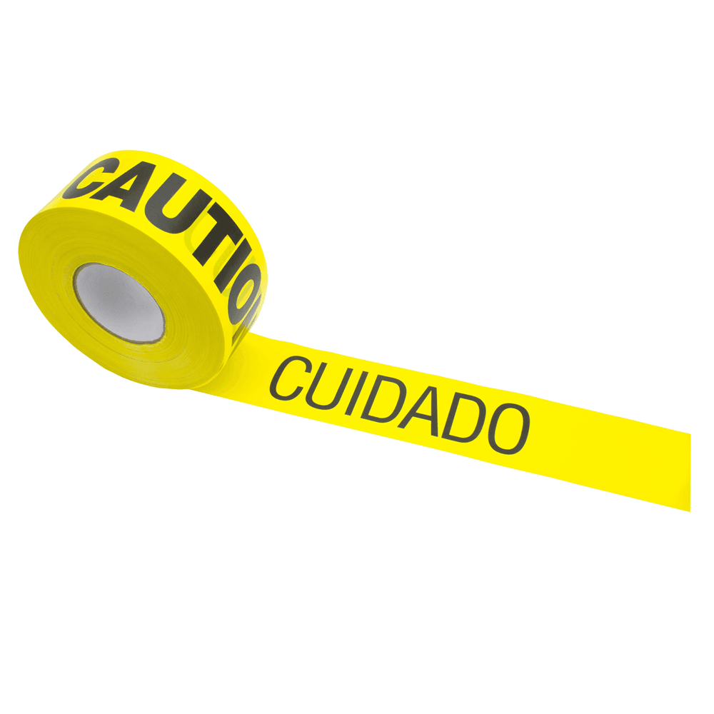 Cinta de Precaución de 3" X 1000' Color Amarilla con Mensaje (Cuidado ...